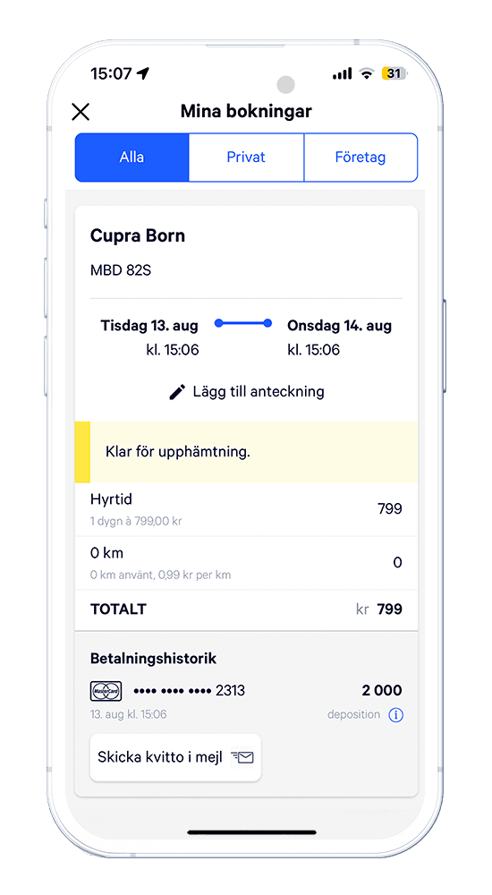 Så enkelt kommer du igång med att hyra bil på Hyre, ladda ner och kör på under 5 minuter